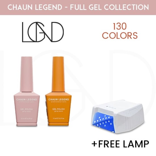 Chaun Legend Gel Collection Vol. 2 (130 Colors) + Free Lamp | LA Nail ...