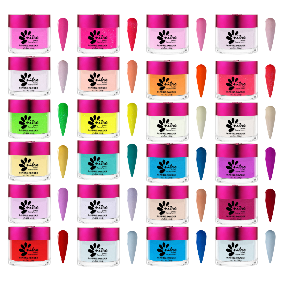 Nitro Lush Dip Powder Collection, 24pc Bundle | LA Nail Supplies