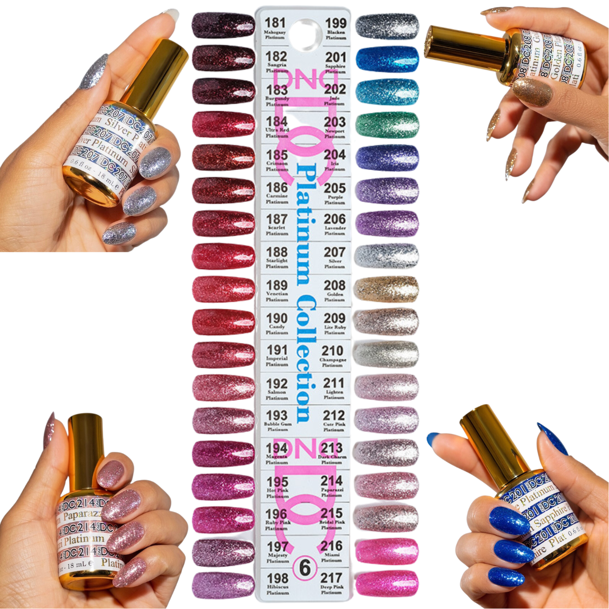 DND DC Gel Polish Set Collection #6 Platinum, 36pc Bundle | LA Nail ...